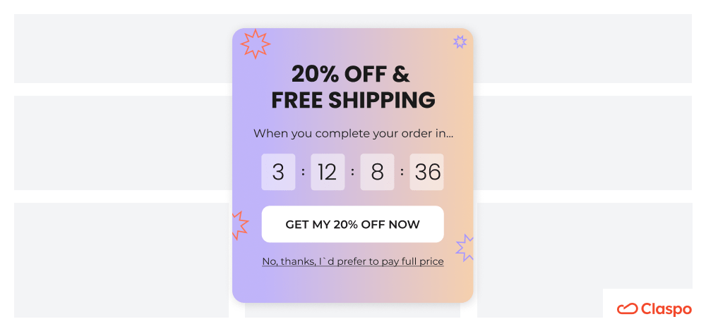 Countdown Timer Pop-Up: Definition, Psychological Effect, and Examples — Claspo.io